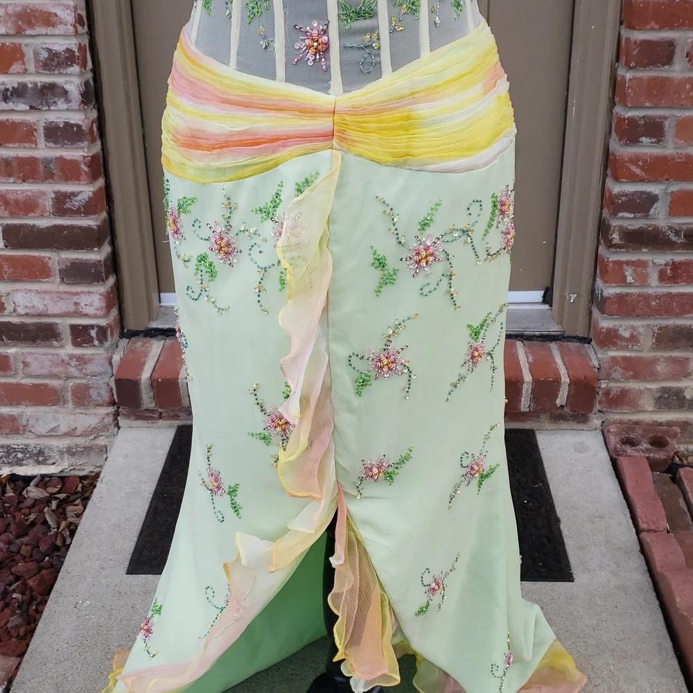 Xcite Prom | Dresses | Xcite Prom Mint Green Strapless Embroidered Prom ...
